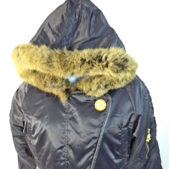 G-Unit | Jackets & Coats | G Unit Cropped Down Jacket Rabbit Fur Trim ...